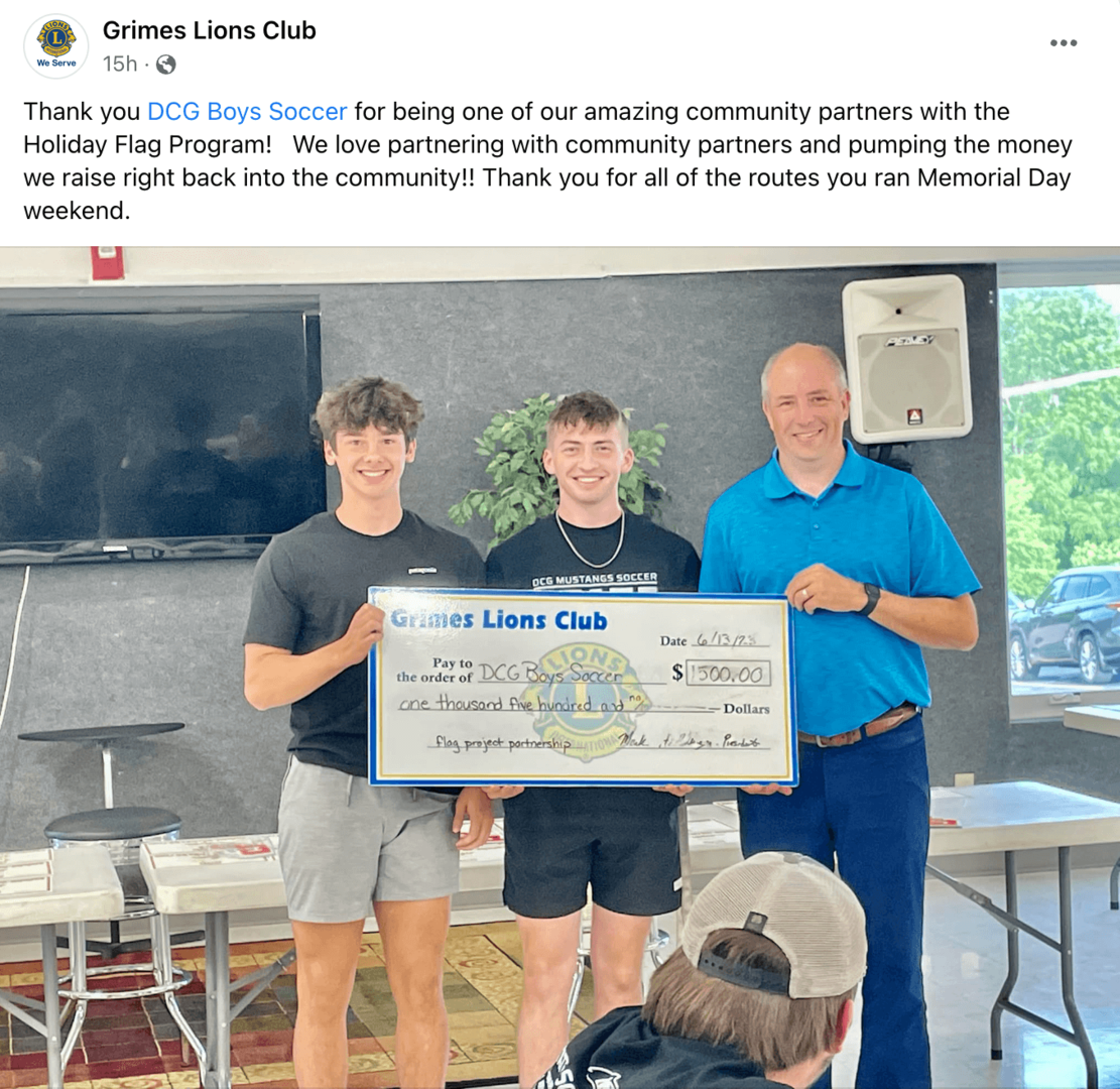Flag Day Football | Mustangs Team Up with Grimes Lions Club | DCG Schools